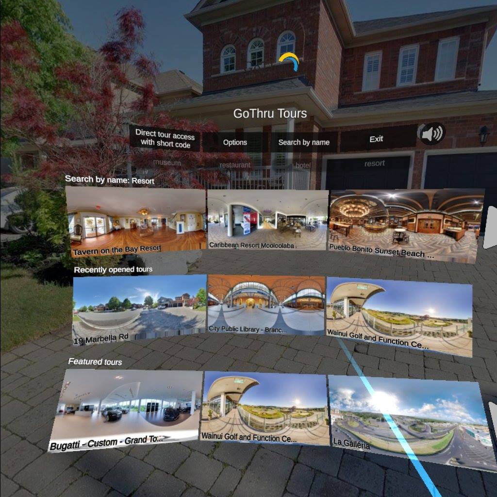 Gothru Panorama Navigator VR App for Oculus